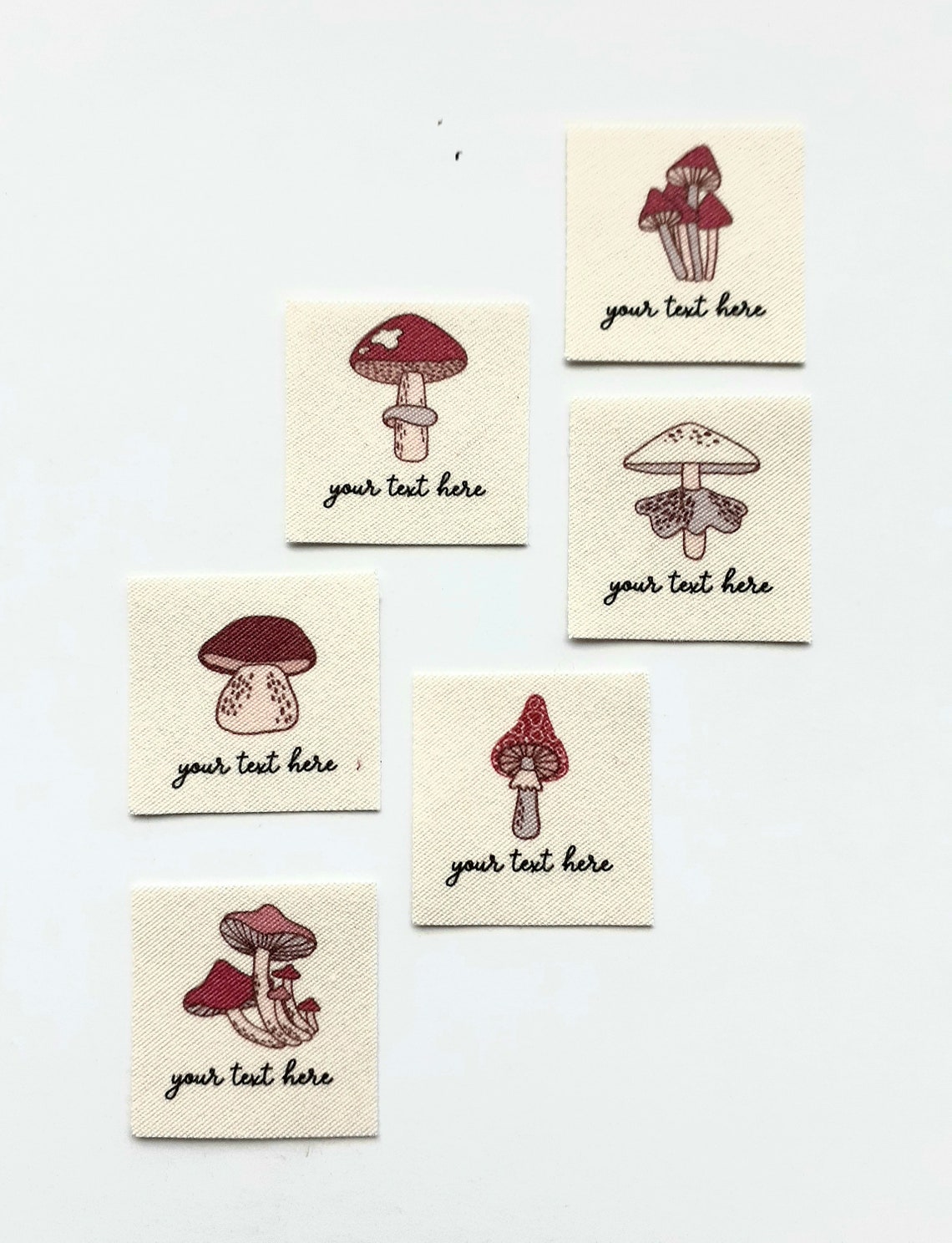Mushroom Fabric Labels: Personalized Organic Cotton Name Tags - Etsy