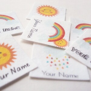 75 Rainbows and Sunshine Personalized Name Labels - Children's Clothing ...