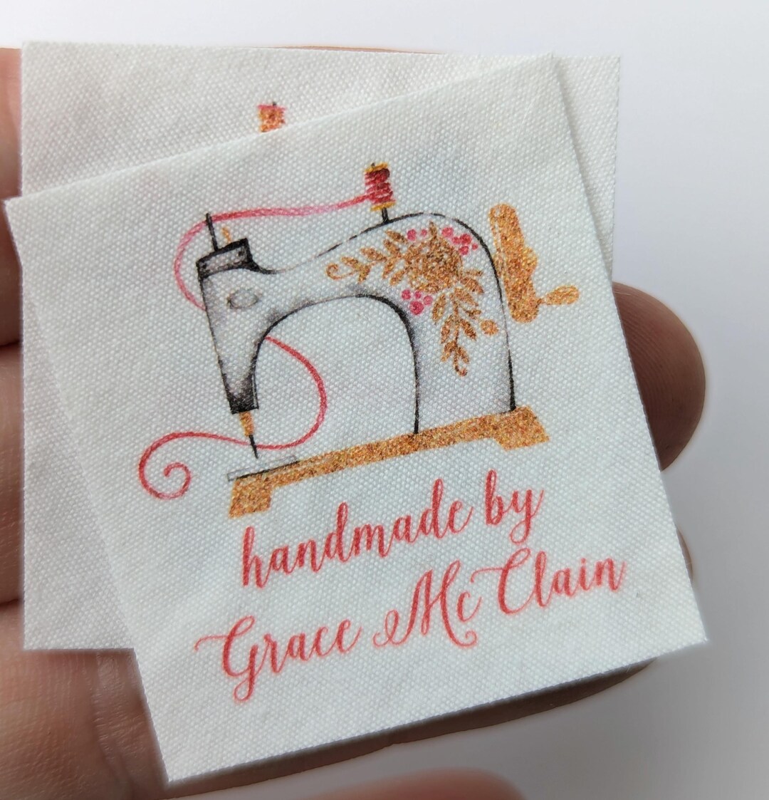 Personalized Fabric Labels for Handmade Items, 100% Cotton, Watercolor ...
