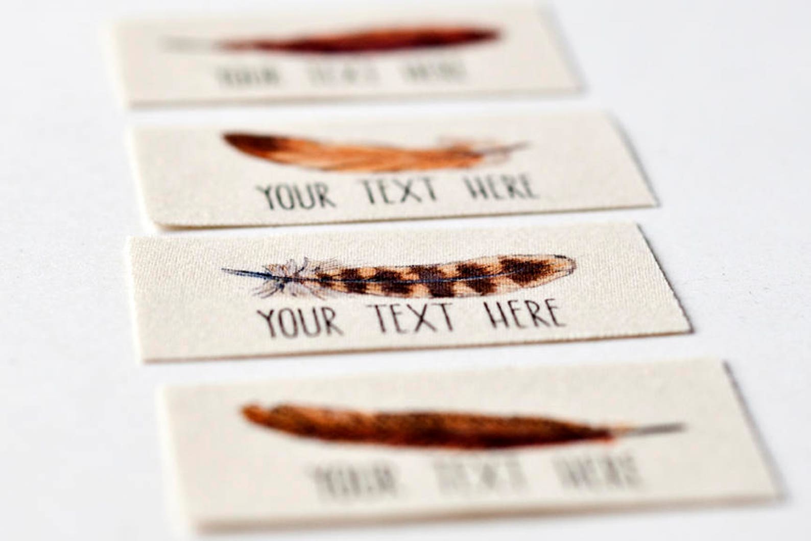 Watercolor Feather Labels Personalized Tags on Soft Organic | Etsy