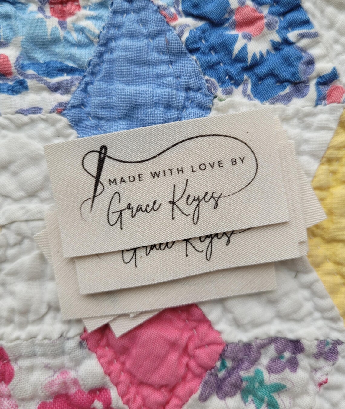 Elegant Thread Sewing Labels With Personalized Signature, on 100% ...