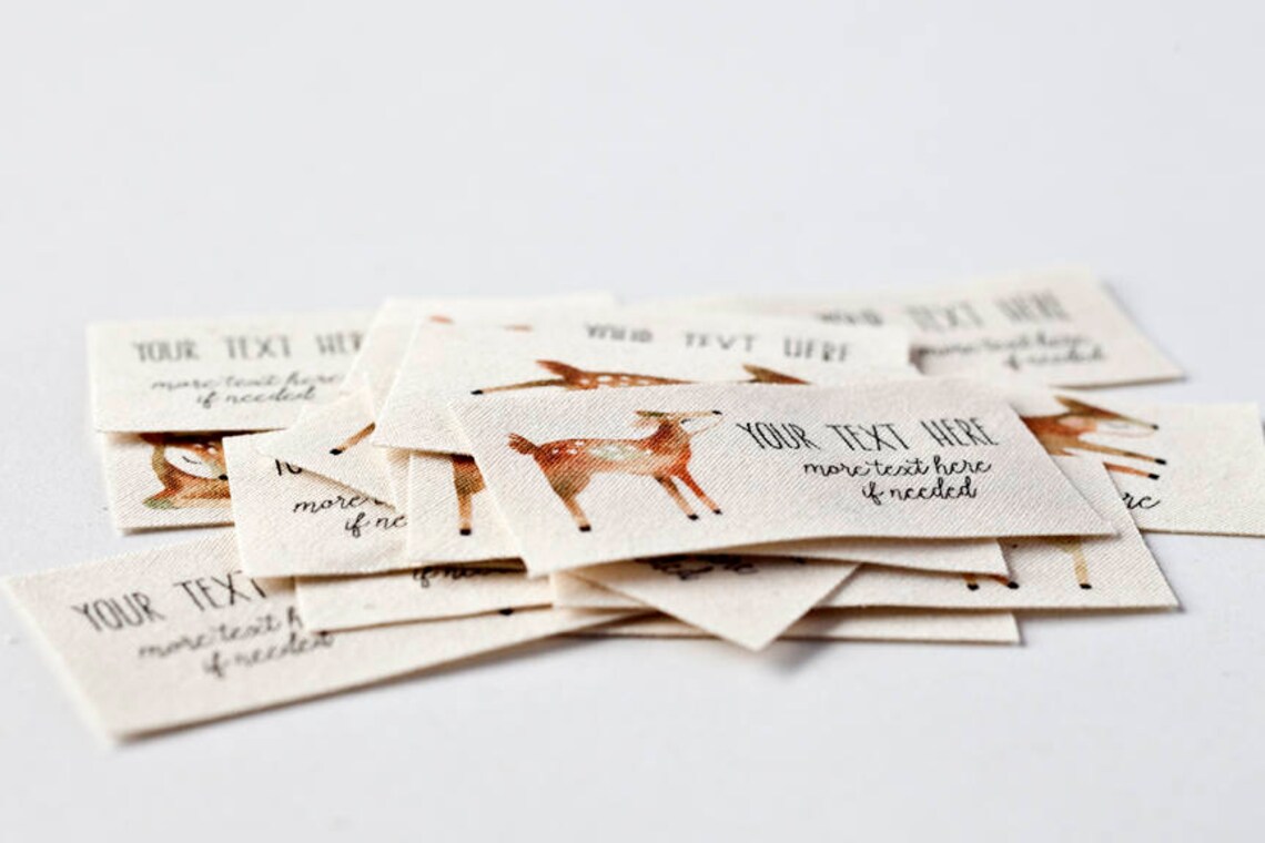 Watercolor Deer Sewing Tags for Handmade Items - Woodland Animal ...