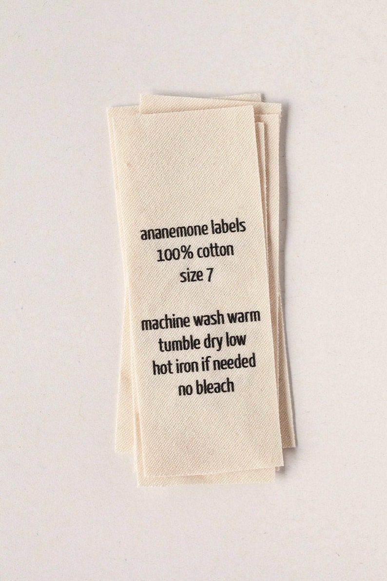 Natural Garment Care Labels for Handmade Items Custom Care - Etsy
