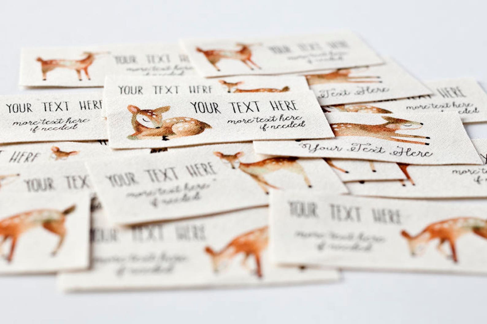 Watercolor Deer Sewing Tags for Handmade Items - Woodland Animal ...