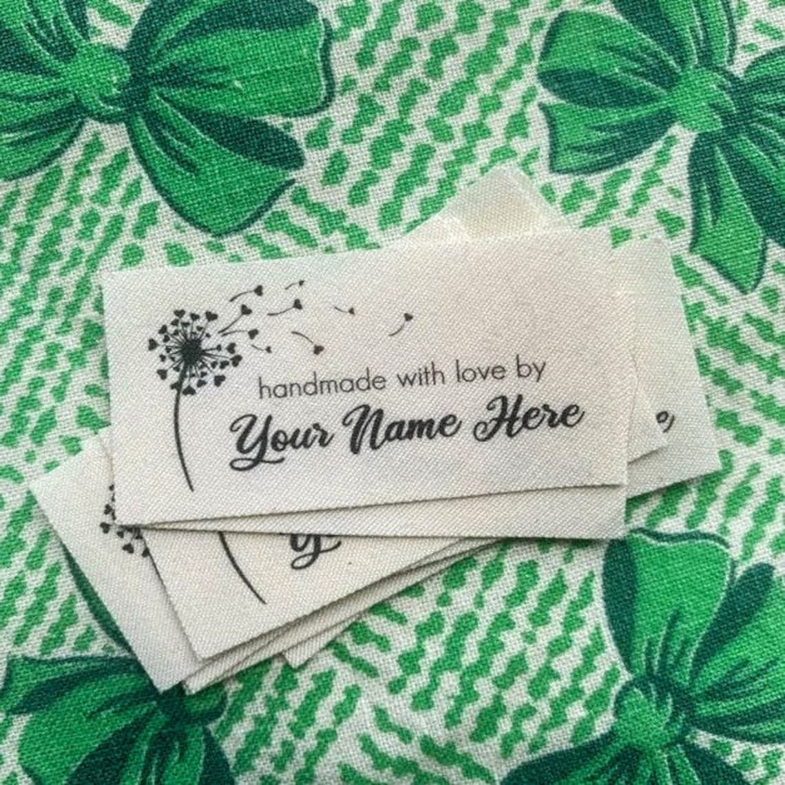 Dandelion Fabric Label Set Personalized Sewing Tags for - Etsy