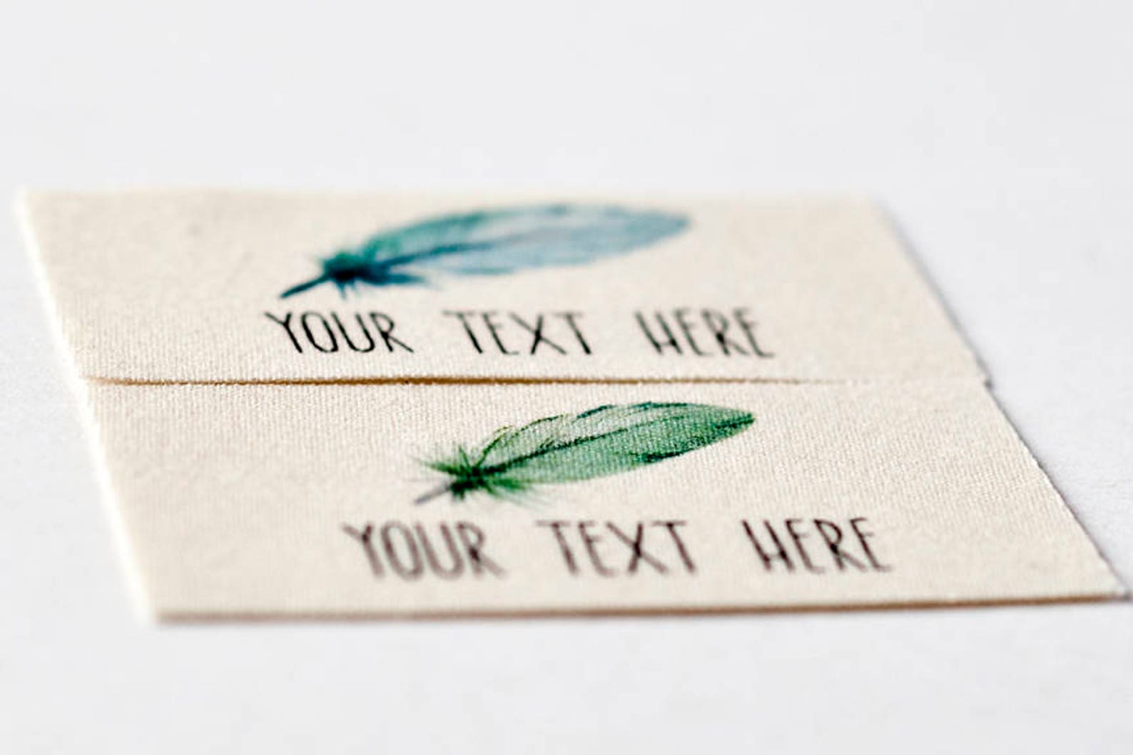 Watercolor Feather Labels Personalized Tags on Soft Organic | Etsy