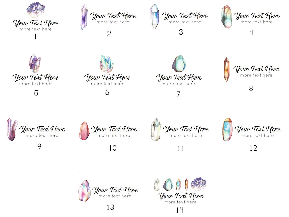 Watercolor Crystal Labels Personalized Custom Labels for - Etsy