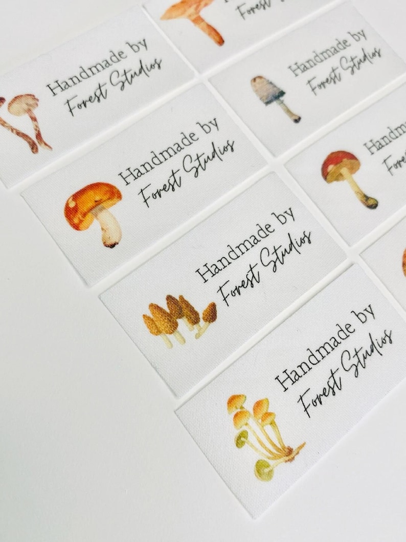 Set of 20 Watercolor Mushroom Personalized Labels for Handmade Items - Etsy