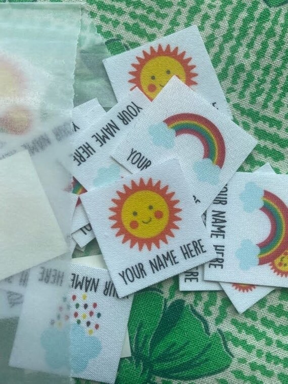 75 Rainbows and Sunshine Personalized Name Labels - Etsy