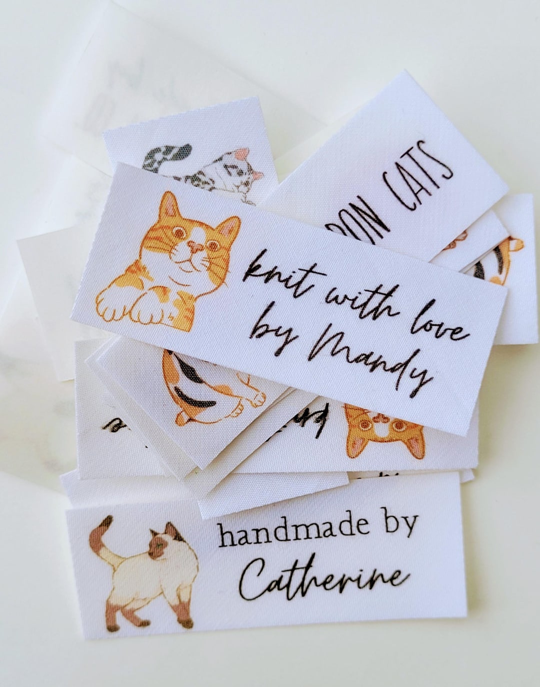 Set of 25 Cat Labels - Personalized Name Tags or Labels for Handmade ...