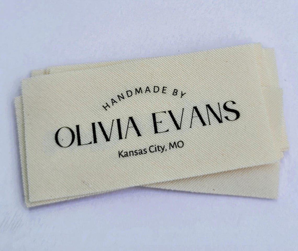Pre-cut Personalized Sewing Labels - Organic Cotton Fabric Tags for ...
