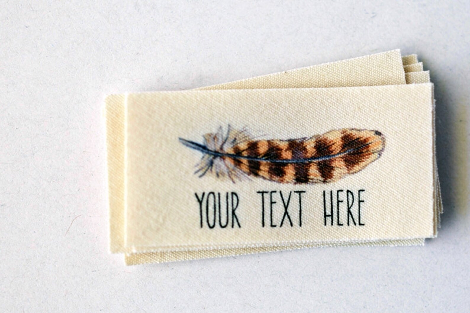 Watercolor Feather Labels Personalized Tags on Soft Organic | Etsy