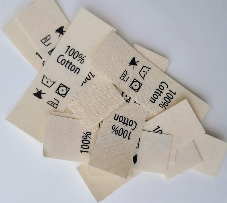 Organic Cotton Care Labels: Set of 50 Tiny Laundry Tags - Etsy