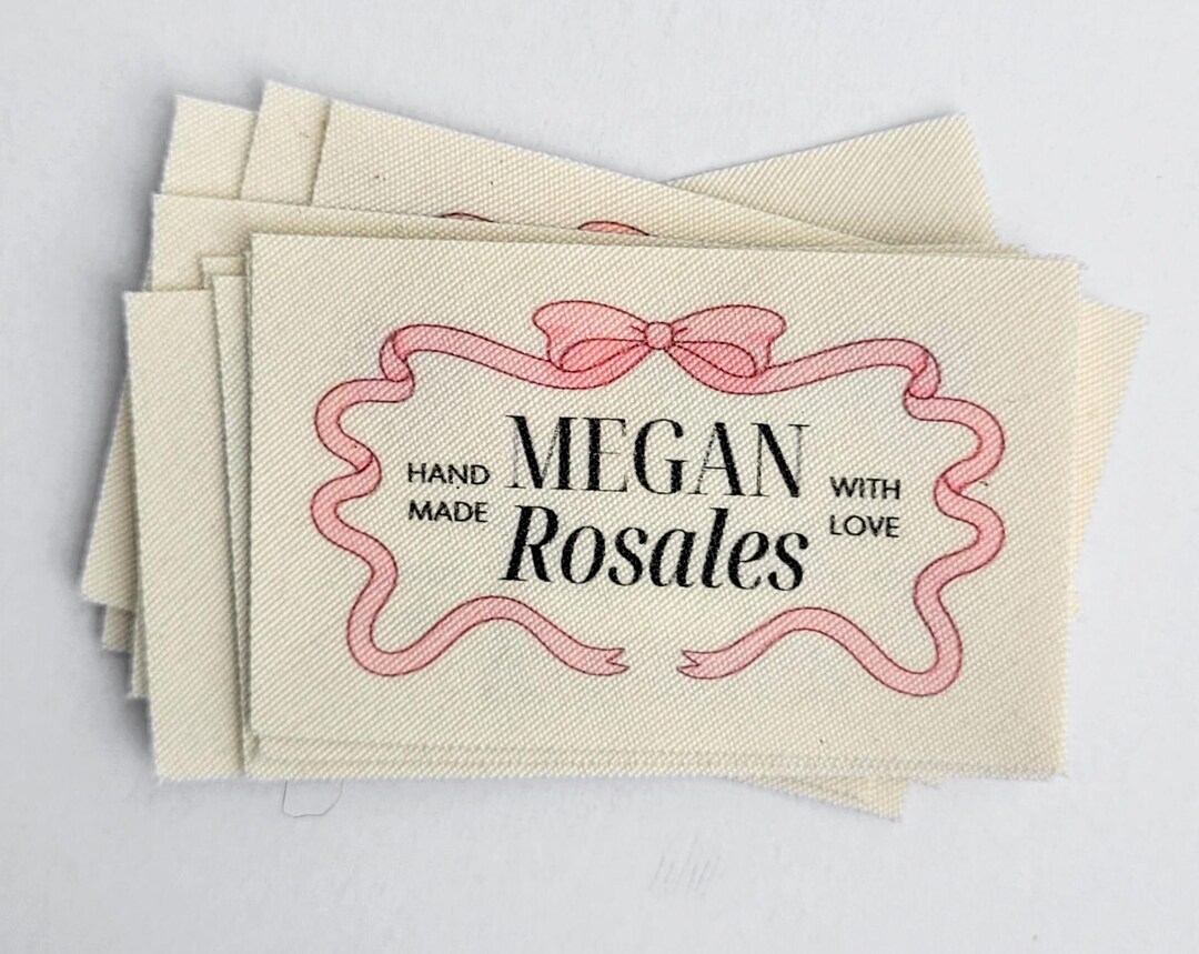 Coquette Bow Labels - Iron on Adhesive or Sew On, Organic Cotton ...