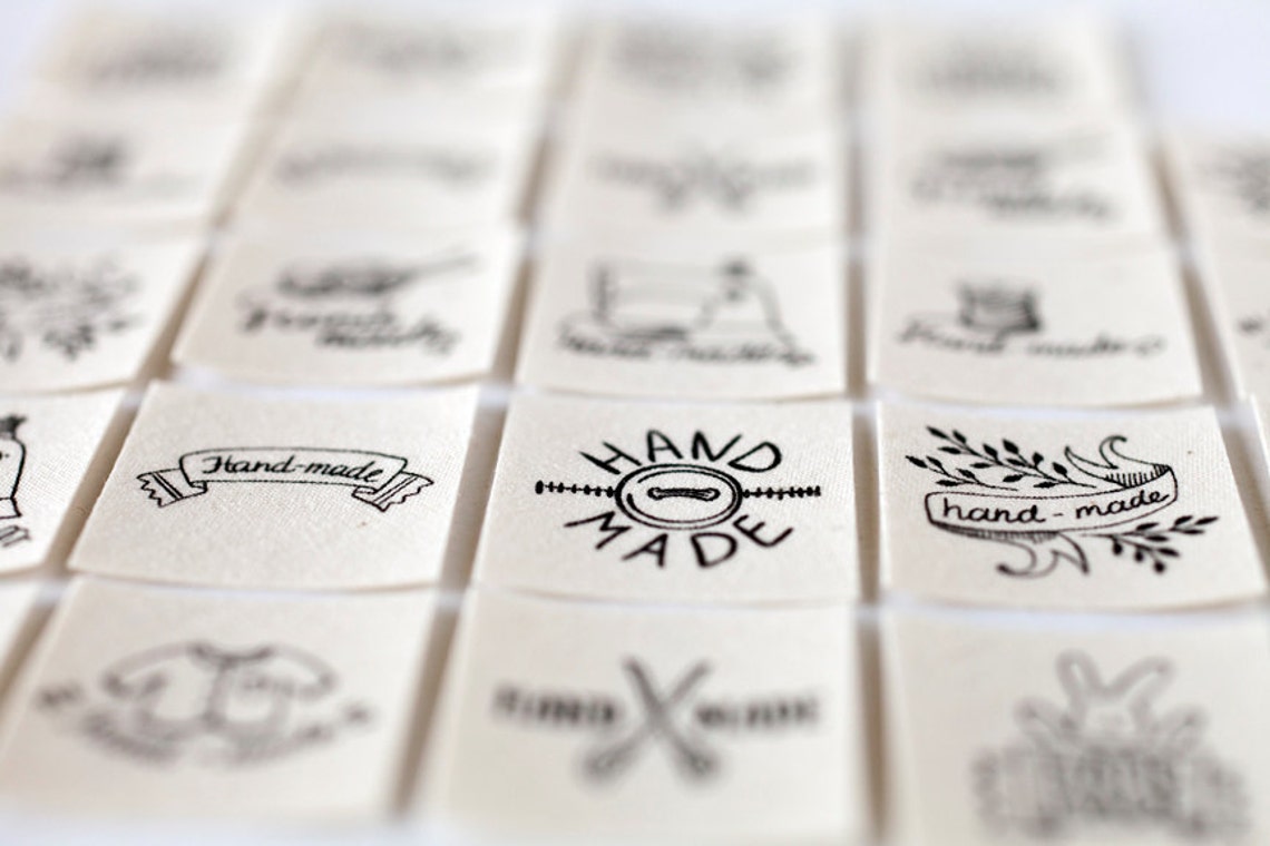 Handmade Graphic Printed Labels for Sewn Items or Knitted/ - Etsy