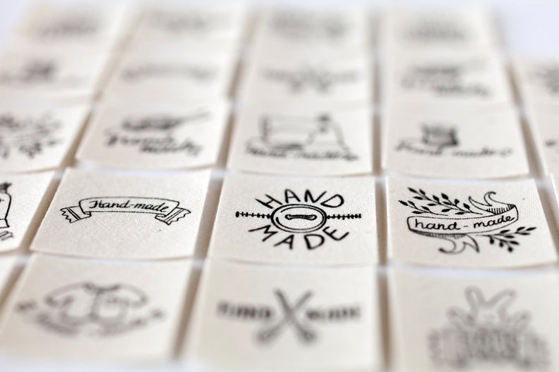 Handmade Graphic Printed Labels for Sewn Items or Knitted/ - Etsy