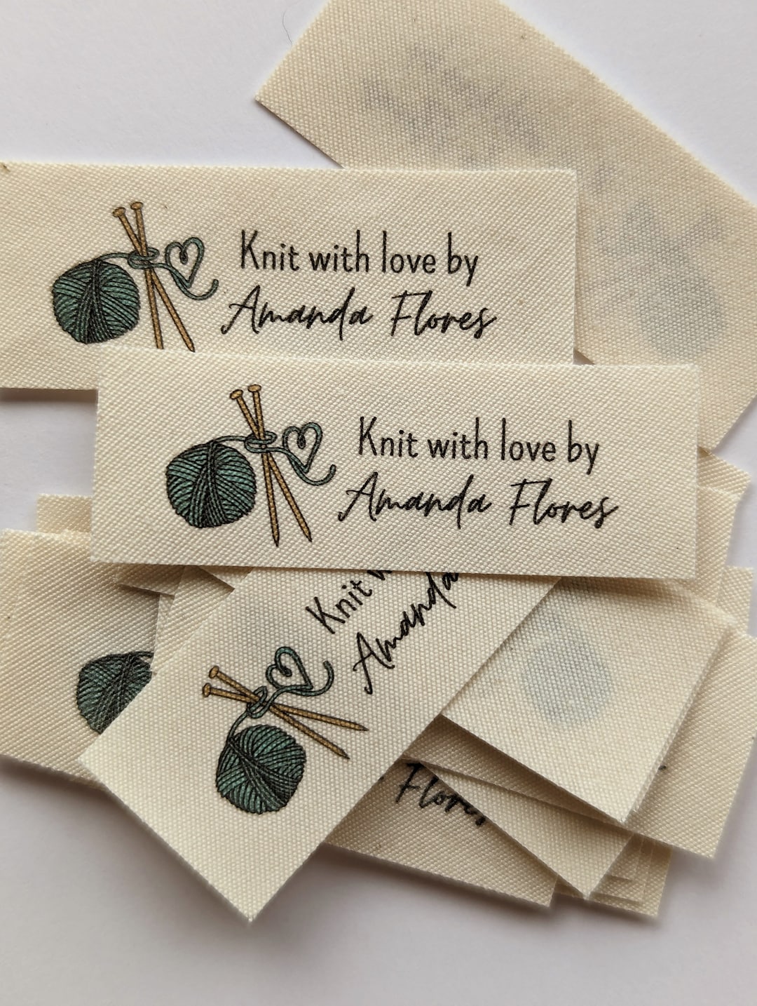Handmade Labels for Knitted Items - Small Organic Cotton Tags ...