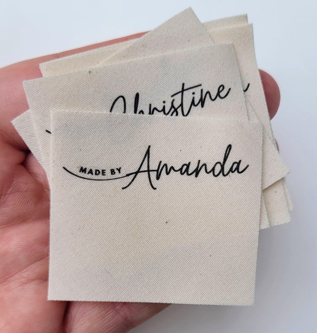 Fold-over Signature Swoop Labels - Organic Cotton Fabric Tags for ...