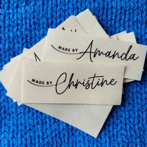 Set of 25 Signature Swoop Labels - Organic Cotton Fabric Tags for ...