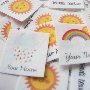 75 Rainbows and Sunshine Personalized Name Labels - Children's Clothing ...