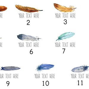 Watercolor Feather Labels Personalized Tags on Soft Organic - Etsy