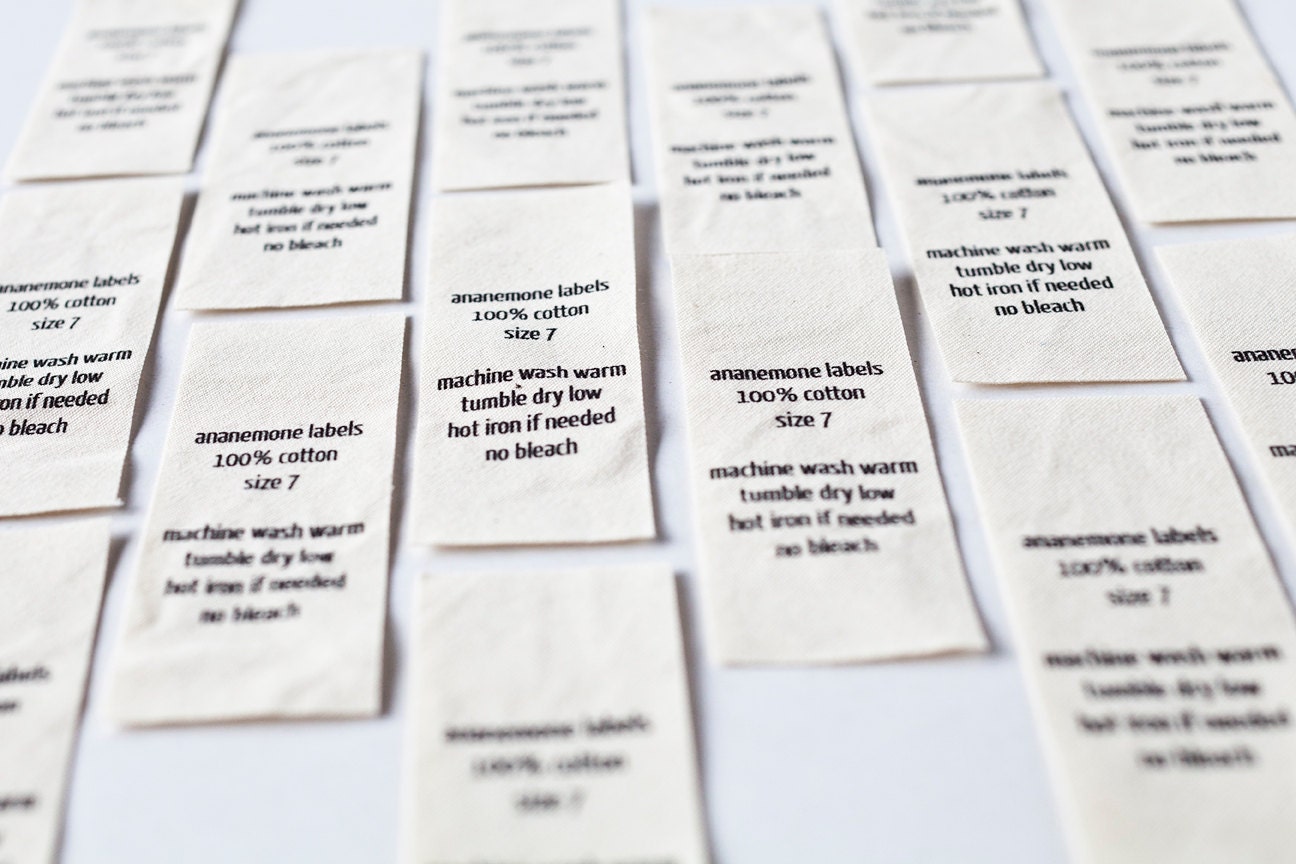 Natural Garment Care Labels for Handmade Items Custom Care - Etsy