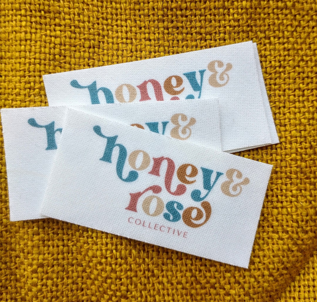 Set of 37 Retro Logo Cotton Clothing Labels - Personalized Sew or Iron ...