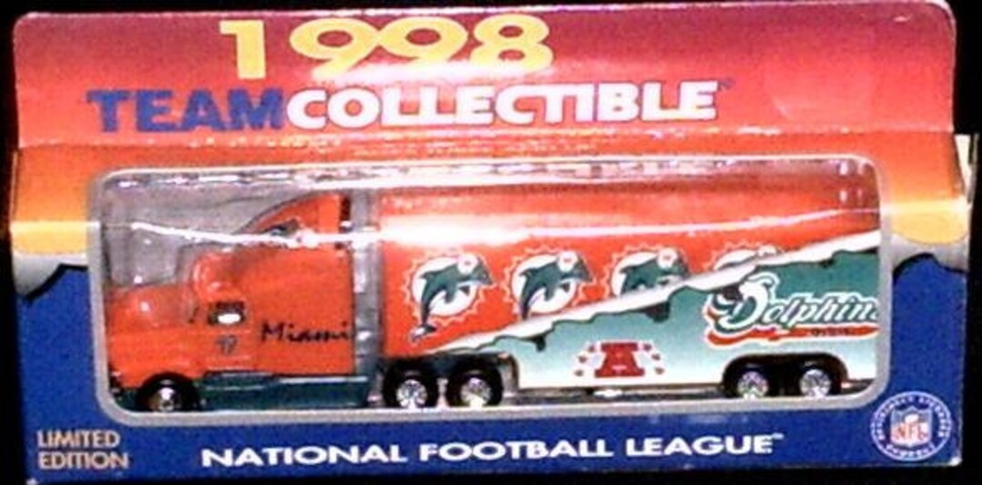 Miami Dolphins 1998 Tractor Trailer Truck NFL Matchbox Diecast Car NEW ...