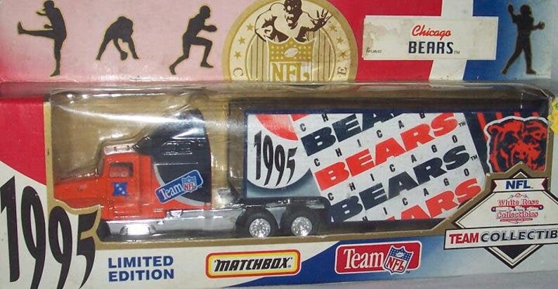Chicago Bears 1995 Tractor Trailer Matchbox Diecast Car NEW Mint NFL ...