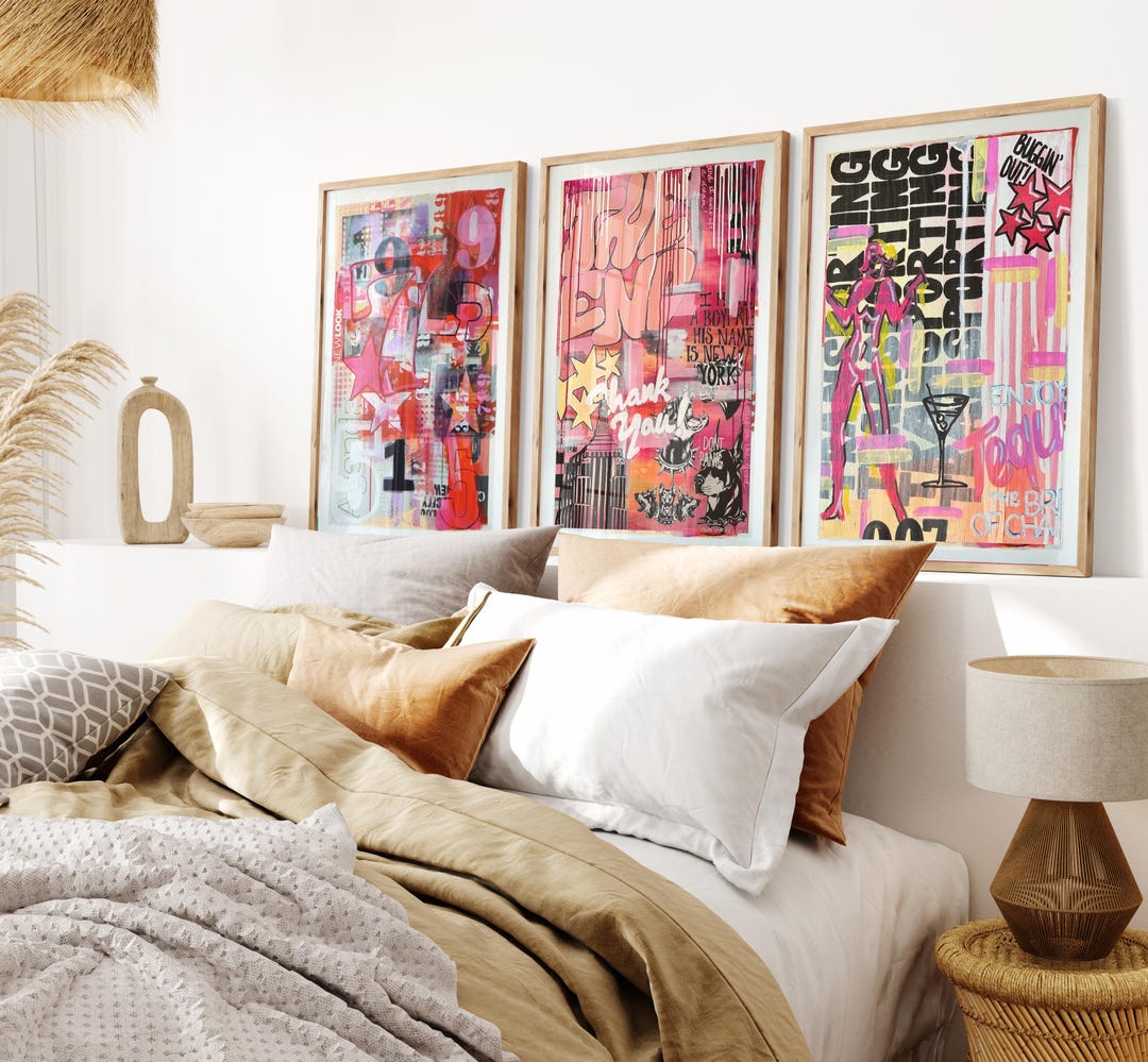 Colorful Modern Pop Art Prints Set of 3 – Urban Street Style Wall Art ...