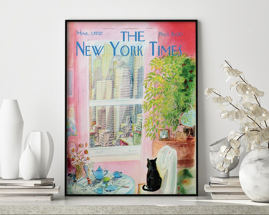 New York Times Poster, Trendy Retro New York Wall Art, Vintage New York ...
