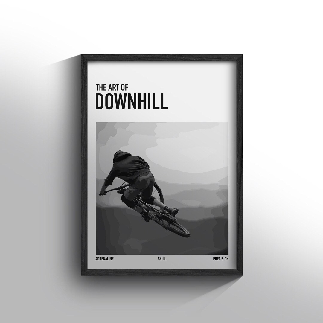 MTB Poster "the Art of Downhill" - Black Edition - MTB Art Print Wall ...