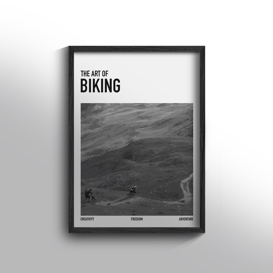 MTB Poster the Art of Biking Black Edition MTB Art Print Wall ...