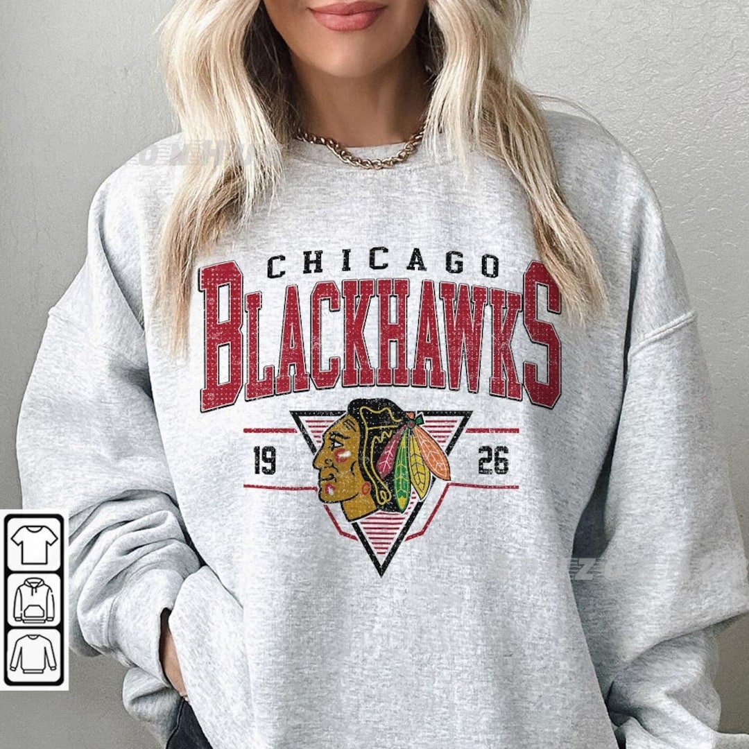 Vintage 90s Chicago Blackhawks Shirt, Crewneck Chicago Blackhawks ...