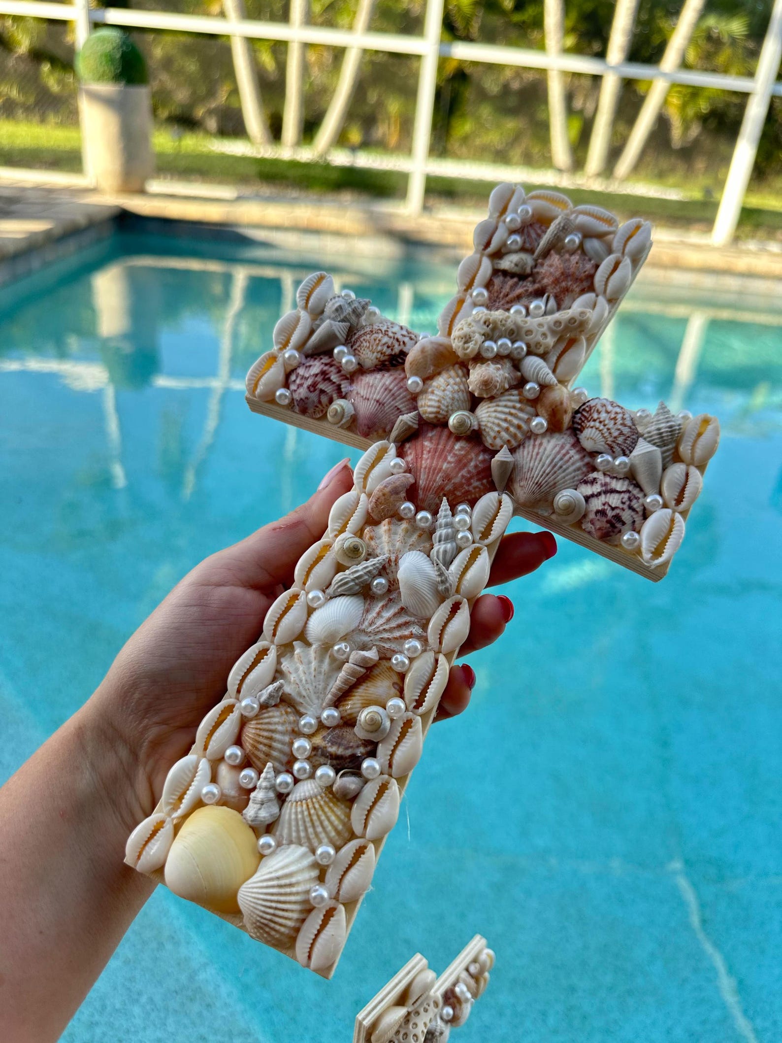 Handpicked Seashell Cross: Coastal Wall Decor From SWFL - Etsy