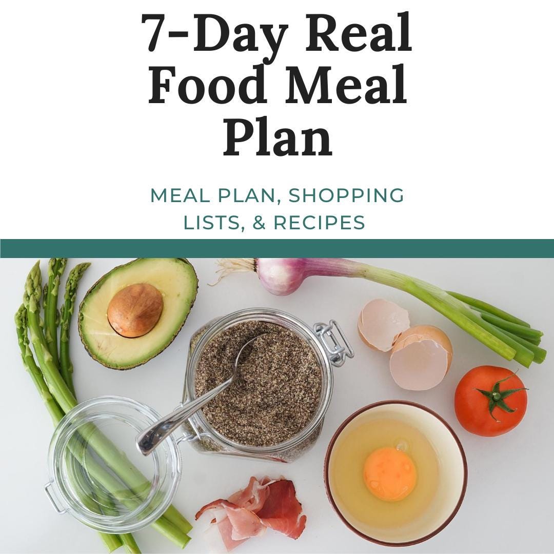 7-day Real Food Meal Plan - Etsy