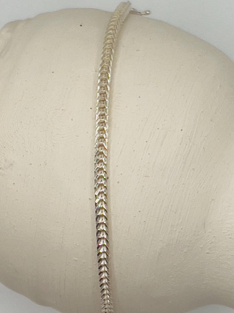 Vintage 925 Italy Sterling Silver Foxtail Chain Bracelet - Etsy