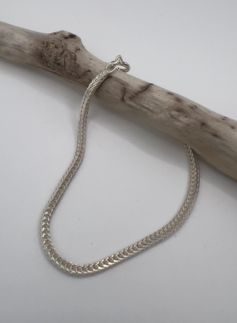 Vintage 925 Italy Sterling Silver Foxtail Chain Bracelet - Etsy