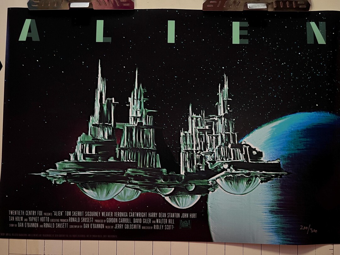 Alien Movie Poster Style Art Print 13”x19” 200/300 - Etsy