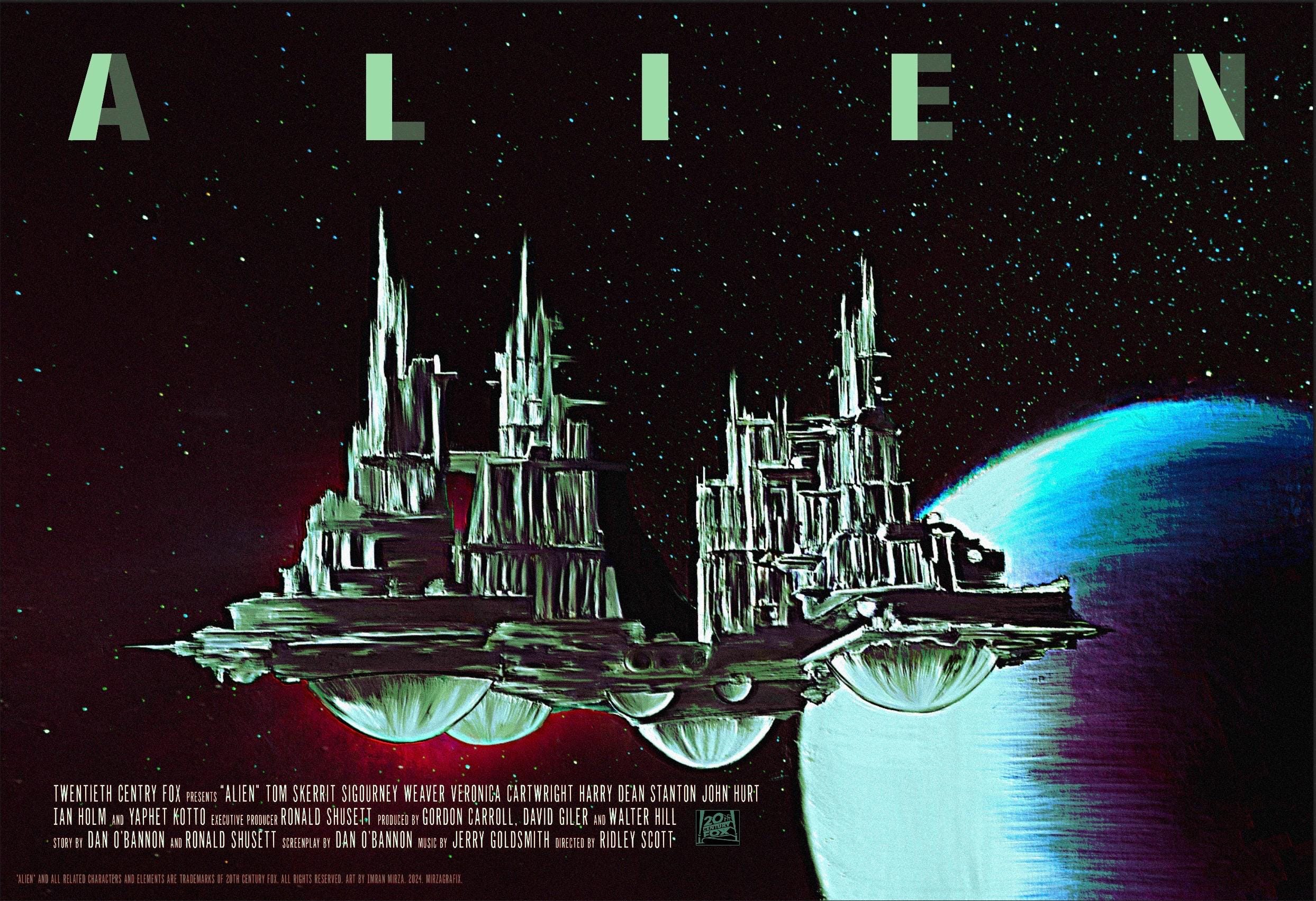 Alien Movie Poster Style Art Print 13”x19” 200/300 - Etsy