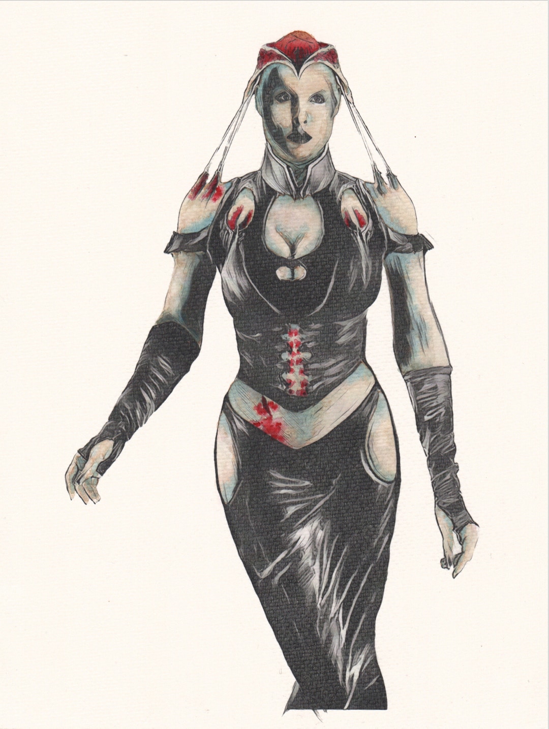 Handpainted Angelique Hellraiser Bloodline Watercolor Print Cenobite - Etsy