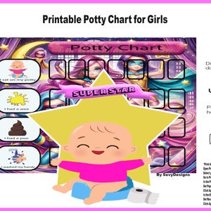 Superhero Potty Chart for Girls - Printable Potty Chart for Girls ...