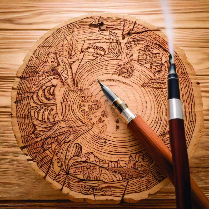 Flower Woodburning Art, Pyrography Art, Handmade Fire-drawing Art - Etsy