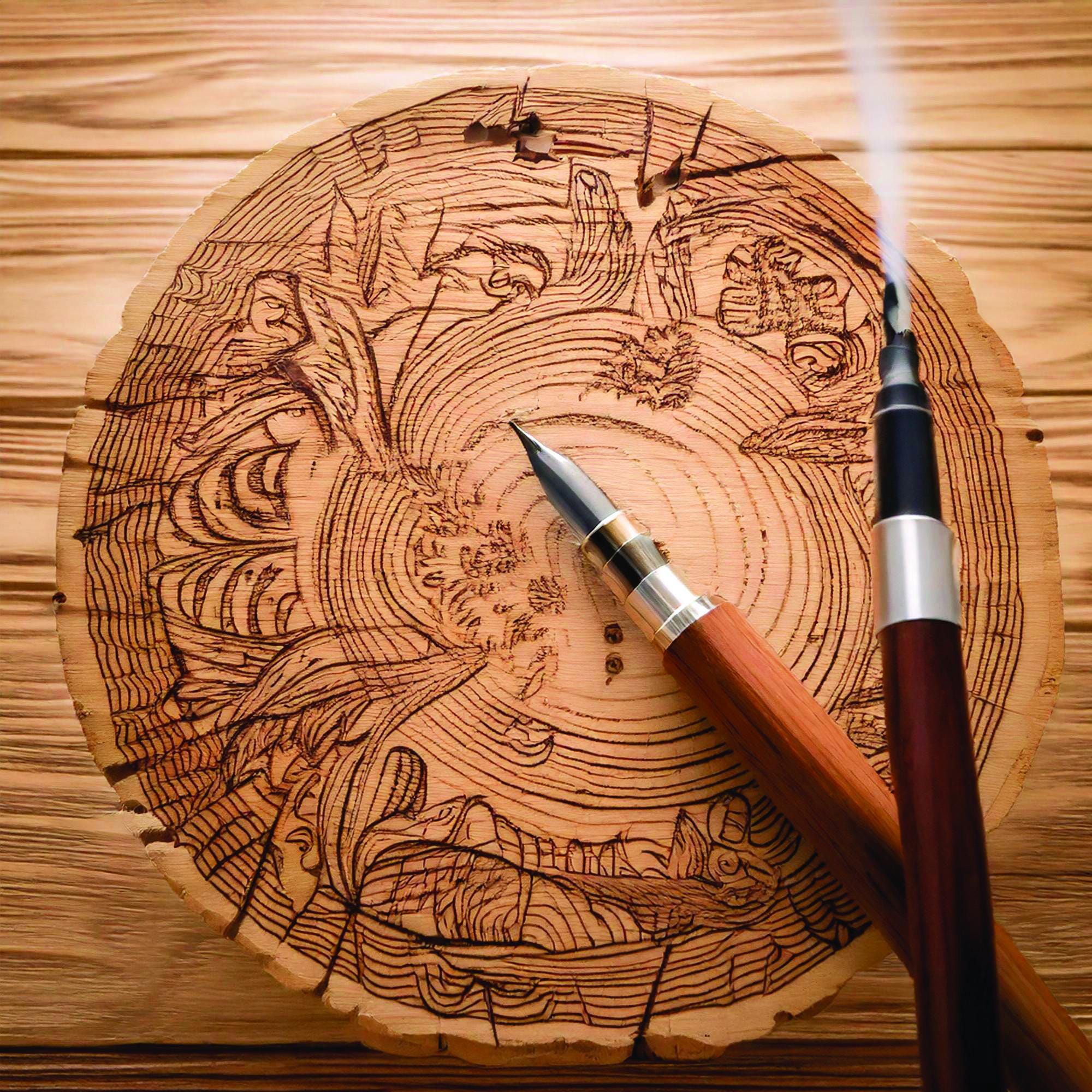 Flower Woodburning Art, Pyrography Art, Handmade Fire-drawing Art - Etsy