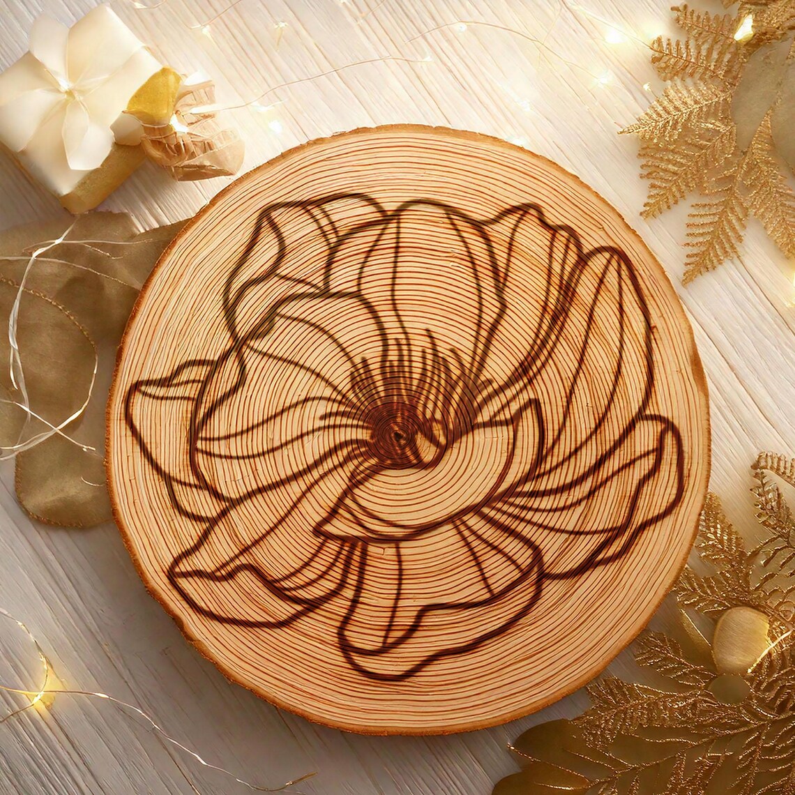 Flower Woodburning Art, Pyrography Art, Handmade Fire-drawing Art - Etsy