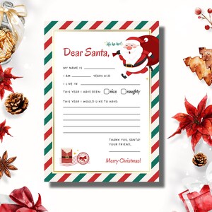 Christmas Wish List Printable, Letter to Santa, Christmas Printable for ...