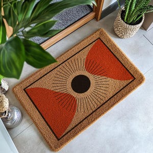 Welcome Mat Mid Century Modern | Minimalist Doormat | Housewarming Gift ...