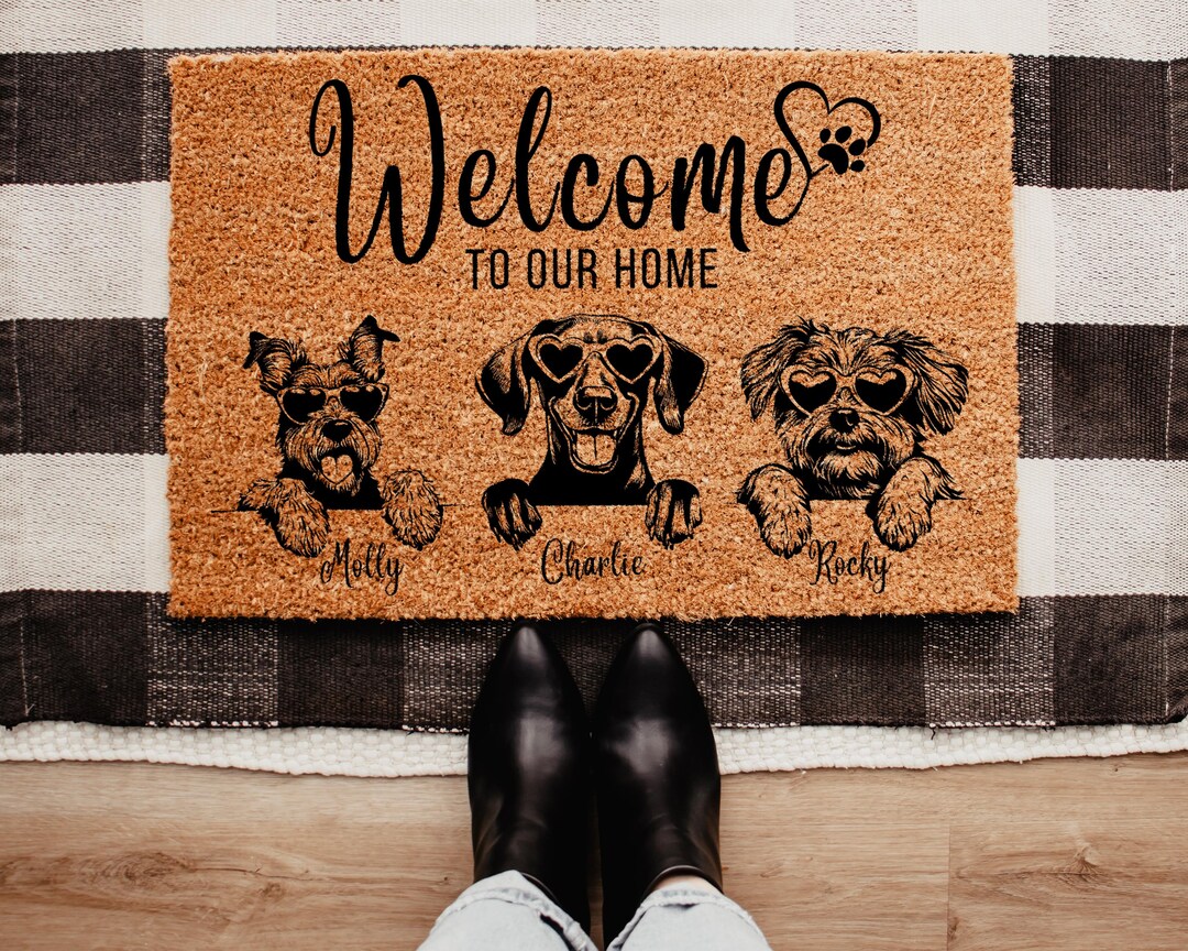 Personalized Dog Doormat | Dog Welcome Mat | Home Gift | Custom Dog ...