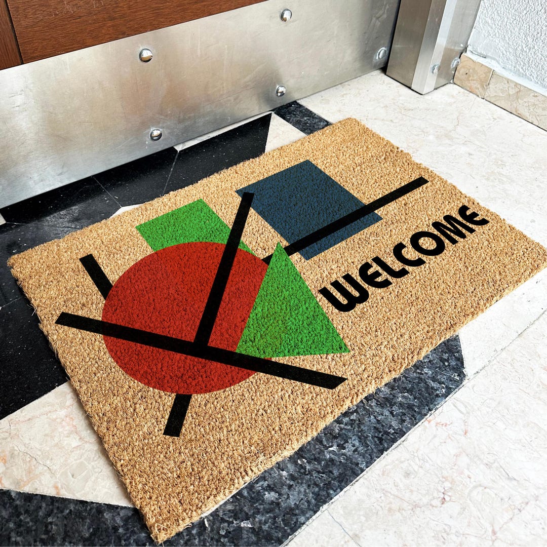 Modern Geometric Bauhaus Welcome Doormat, Abstract Mid Century Modern ...
