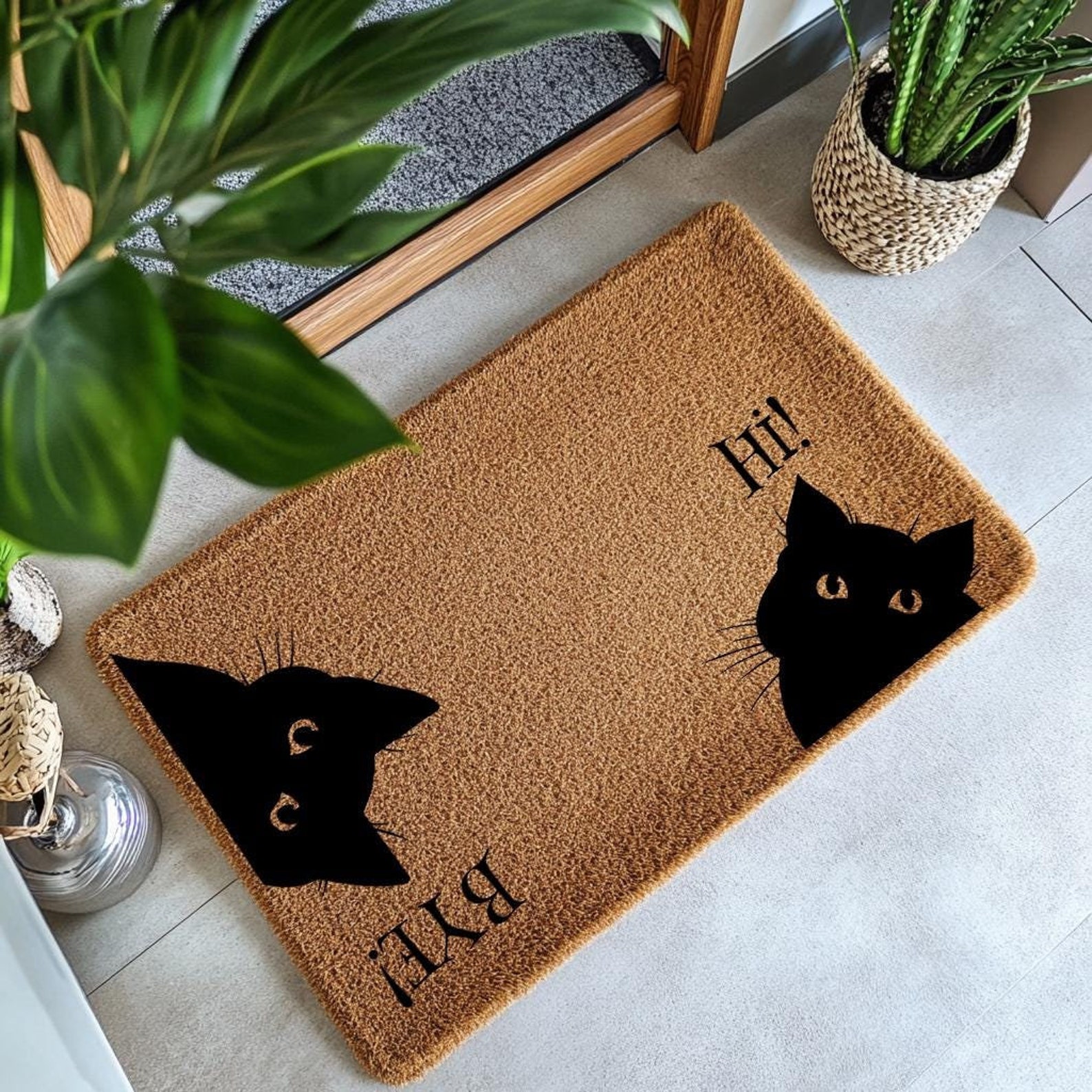 Funny Cat Doormat Peeking Cat Design Perfect Gift for Cat Lovers ...